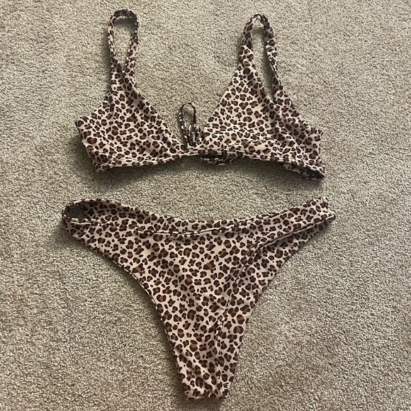 Shein Swim Cheetah Print Bikini Poshmark